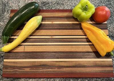 Striped Edge Grain Serving/Cutting Board