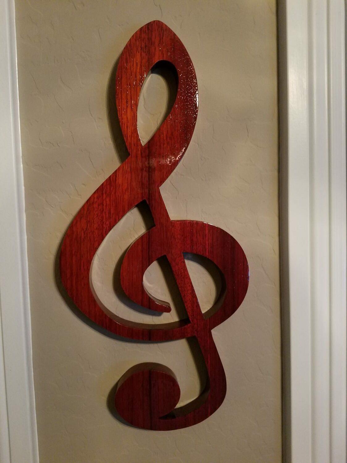 Treble Clef in African Padauk