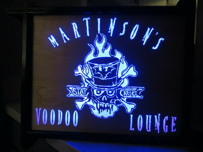 Back-lit Tiki Panels and Voodoo Lounge Sign