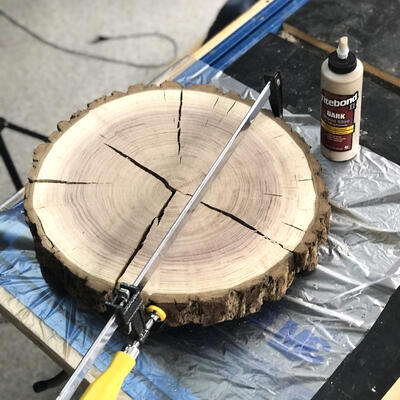 Live Edge Walnut Log Cookie Table