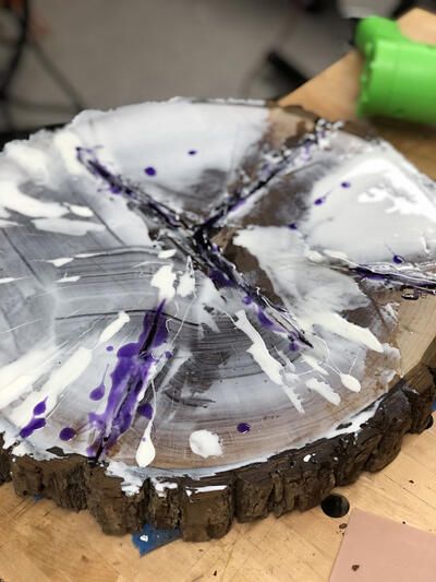 Live Edge Walnut Log Cookie Table