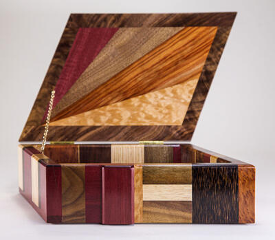Exotic Wood Parallelogram Box